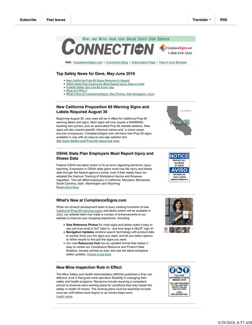 July 2017 Connection Workplace Safety Newsletter | PDF | First Aid ...