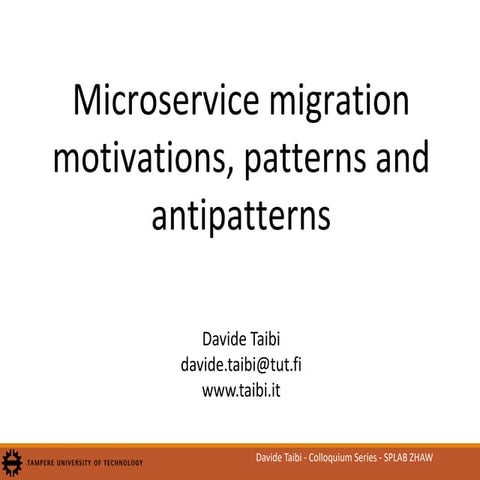 Microservices Patterns, Issues, Migration Processes | PPT