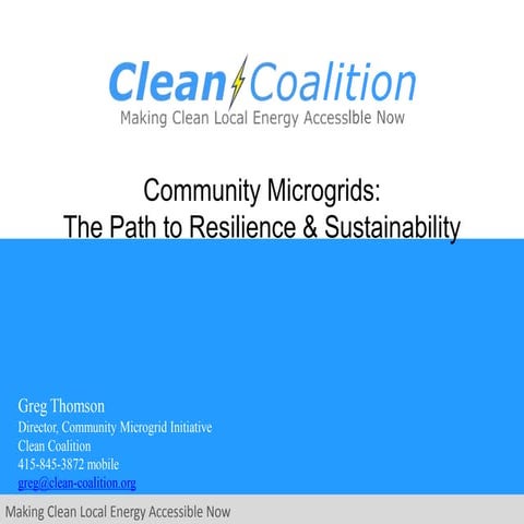 Analysis Of Community Microgrids The Path To Resilient And Sustainable Communities 1 25 18