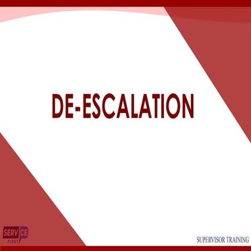 De-escalations De-escalations De-escalations | PPTX