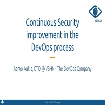 Continuous Security Improvements In The Devops Process Pdf