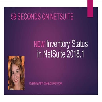 Inventory Status in NetSuite 2018.1 | PPTX