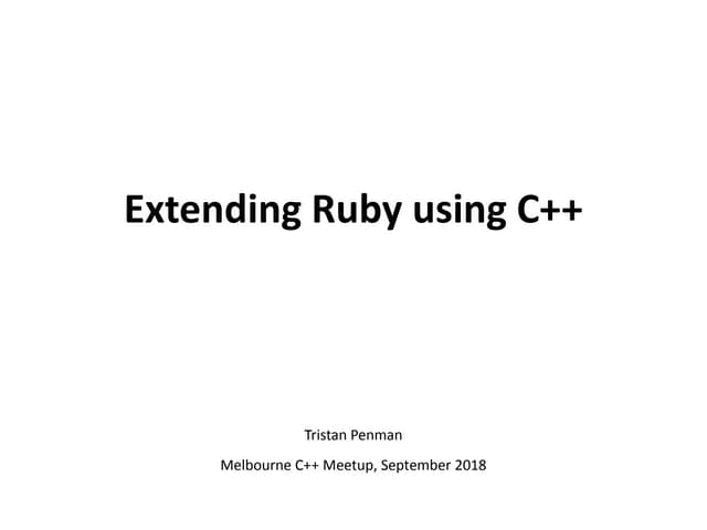 Extending Ruby Using C Pptx Programming Languages Computing 0638