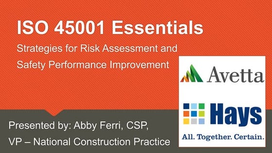 ISO Standard 45001 Occupational Health and Safety Management System | PPT