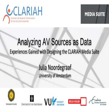 Analyzing AV Sources as Data - Responsible Data Science lecture | PPT