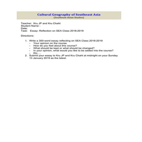 2018 2019 reflection essay | PDF