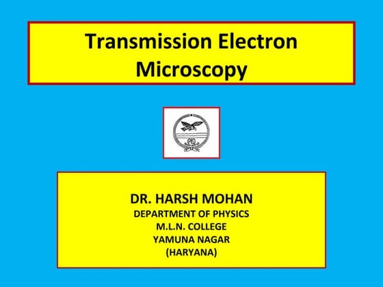 Transmission electron microscope | PPT