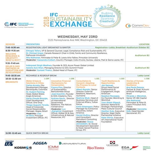 2018 ifc-sustainability-exchange-agenda-Washington | PDF