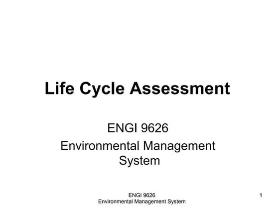 Life Cycle Assessment | PPTX