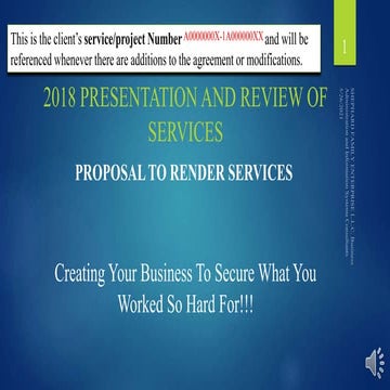 2018 proposal to render services presentation | PPT