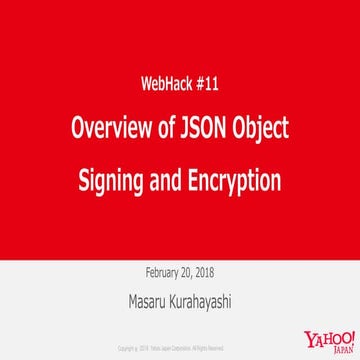 Overview Of Json Object Signing And Encryption Ppt