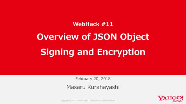 Overview Of Json Object Signing And Encryption Ppt