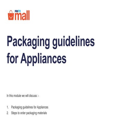 Packaging guidelines - Appliances | PDF