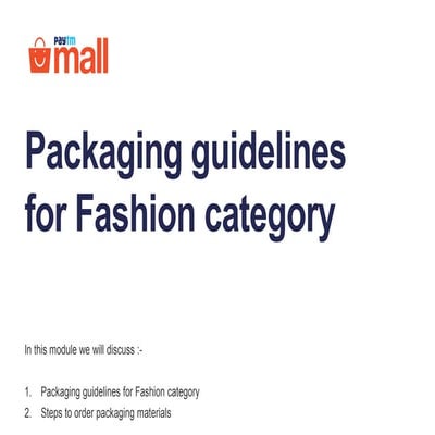 Packaging guidelines - Fashion | PDF