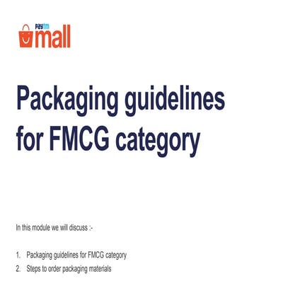 Packaging guidelines - FMCG | PPT