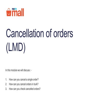 Cancellation of orders_lmd | PDF