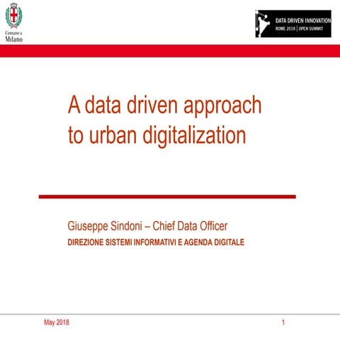 A data driven approach to urban digitalization. Giuseppe Sindoni ...