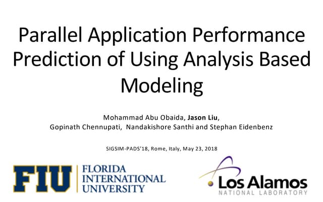 Parallel Application Performance Prediction Of Using Analysis Based 8611