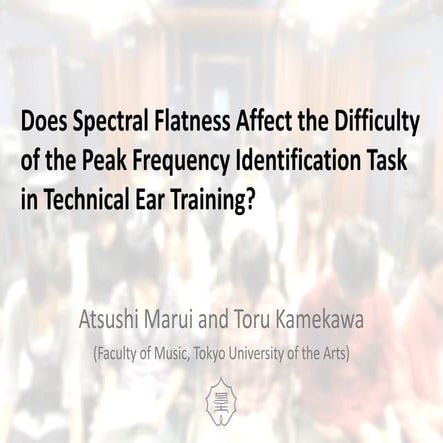 Does Spectral Flatness Affect the Difficulty of the Peak Frequency ...