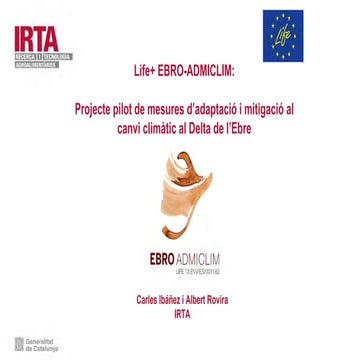 El Projecte Life EBRO-ADMICLIM | PDF