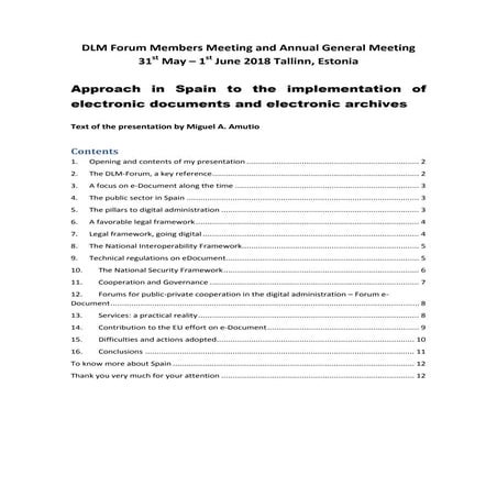 Approach in Spain to the implementation of electronic documents and ...