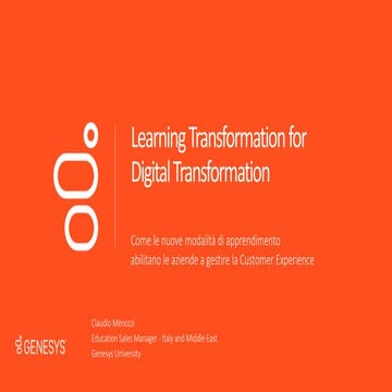 201805 Genesys Learning transformation (ita) | PPT