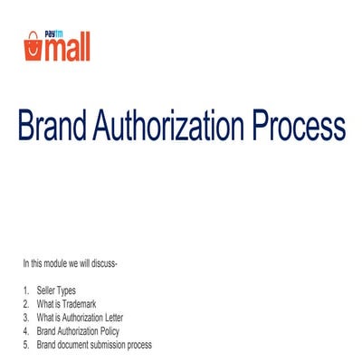 Brand authorization process | PDF