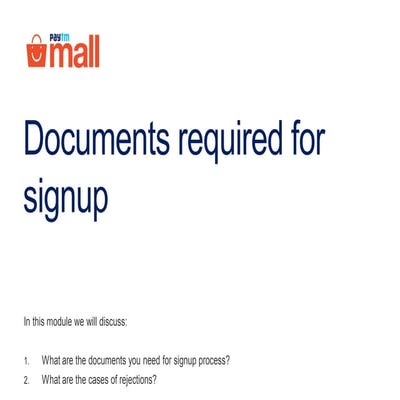 Documents required for signup | PDF