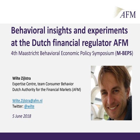 Behavioral insights and experiments at the Dutch financial regulator ...