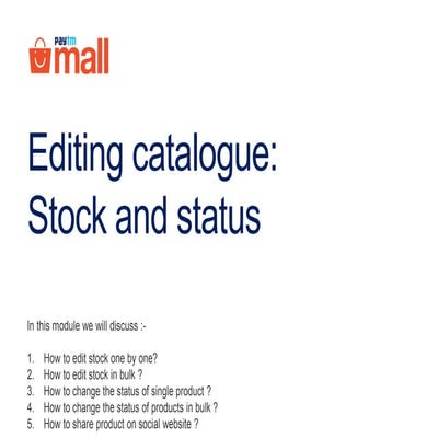 How to edit stock and status | PPT