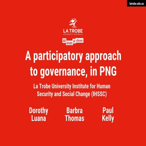 A participatory approach to governance, in PNG | PPT