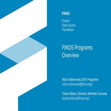 201807 - Introduction, business value and how to get engaged in FINOS ...