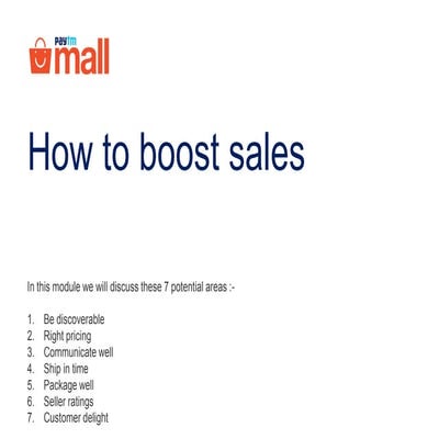 How to boost sales | PPT