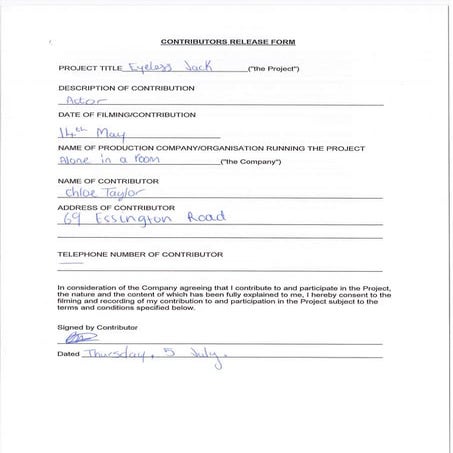 Contributors Release Form | PDF