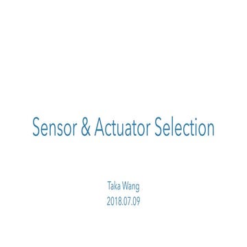 Sensor & Actuator Selection - 20180709 | PPT