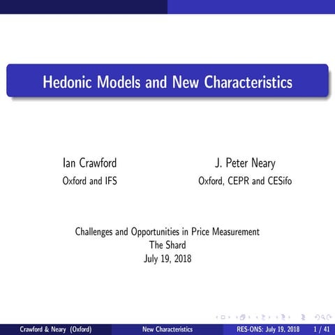 Hedonic Models & New Characteristics | PPT