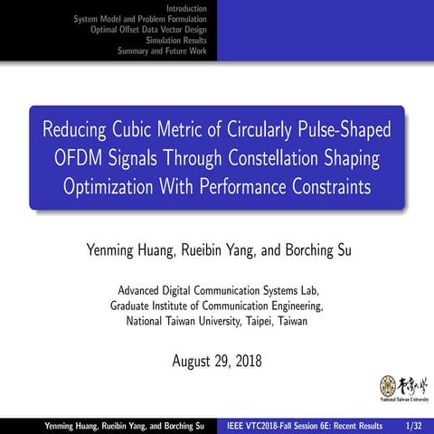 Reducing Cubic Metric of Circularly Pulse-Shaped OFDM Signals Through Constellation Shaping ...