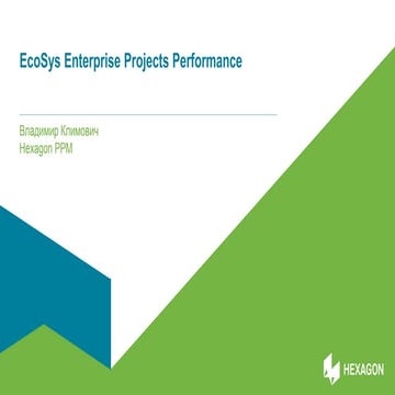 EcoSys Enterprise Projects Performance | PDF