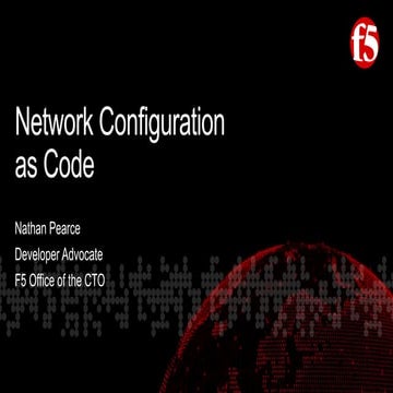 2018 Github Universe: Network Configuration as Code | PPT