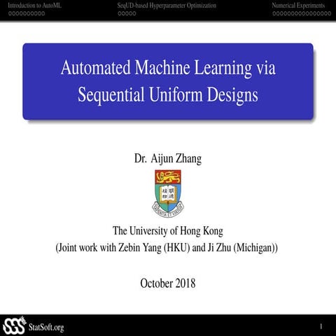 Automated Machine Learning Via Sequential Uniform Designs Pdf