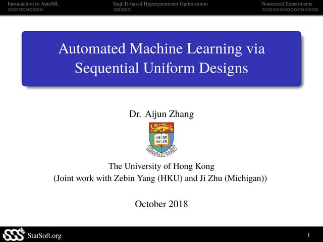 Automated Machine Learning Via Sequential Uniform Designs Pdf