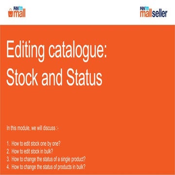 Edit stock and status | PPT
