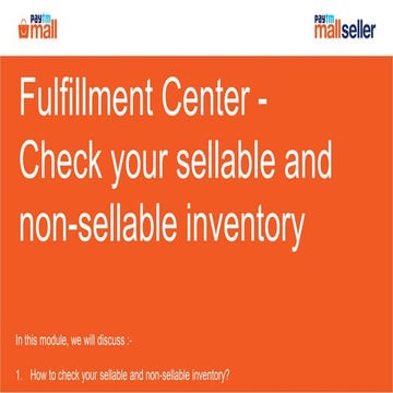 FC- Check non-sellable inventory | PDF