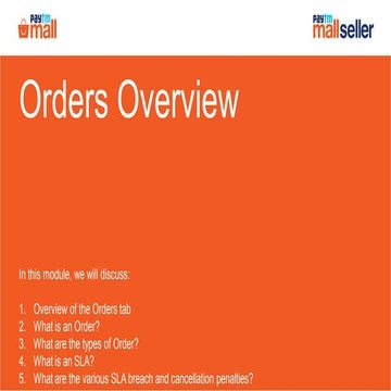 Orders overview | PPT