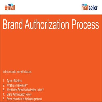 Brand authorization process | PDF