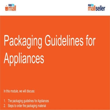 Packaging guidelines for appliances | PDF
