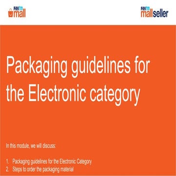 Packaging guidelines for electronics category | PPT