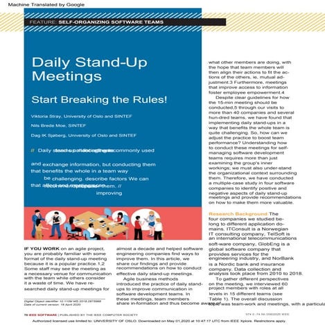 Daily standup meetings | PDF