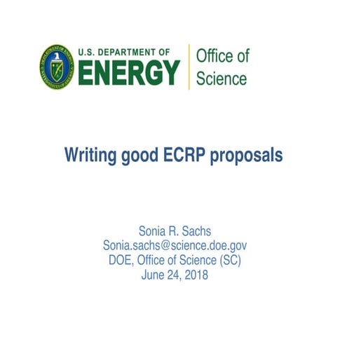 Writing Good ECRP Proposals | PDF
