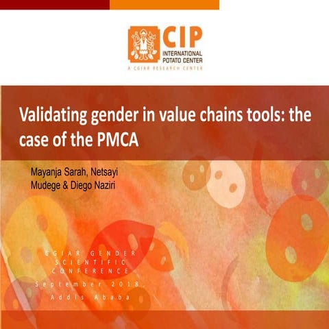 Validating gender in value chains tools: the case of the PMCA | PPTX